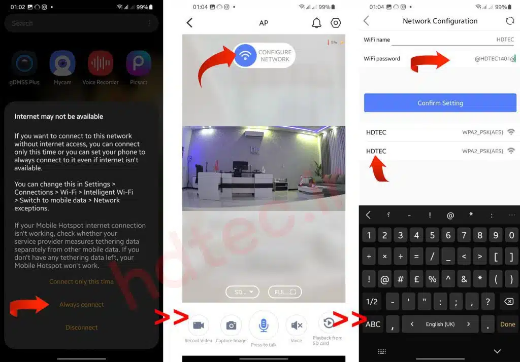 آموزش اپلیکیشن mycam - دوربین وای فای مای کم